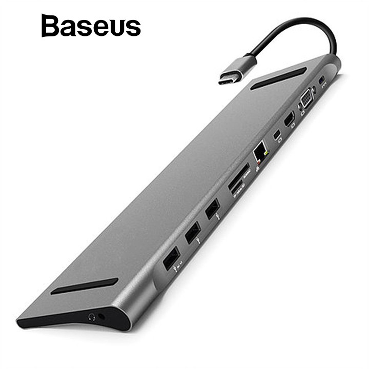 BASEUS HUB Adapter 11 in1 อะแดปเตอร์เสียง Usb C อุปกรณ์เชื่อมต่อ ...
