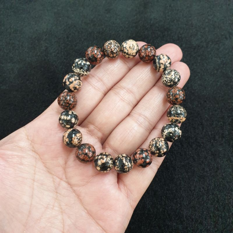 หินฟาวเวอร์อ๊อบซีเดี้ยม 10 มิล(Flower Obsidian)หินออบซิเดียน (Obsidian ...