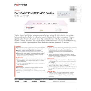 FORTINET FortiGate 40F Hardware plus 24x7 FC-10-0040F-131-02-36 บริการ ...