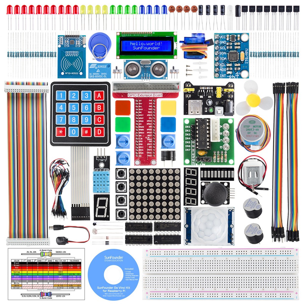 SunFounder Raspberry Pi Starter Kit (51 โมดูล, คู่มือ E-book 331 หน้า ...