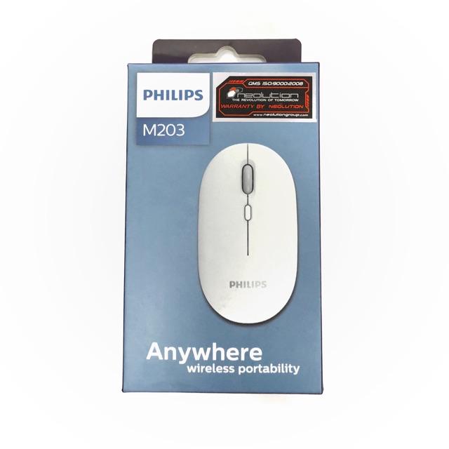 Philips M203 Mouse Wireless เมาส์ไร้สาย มี2สี ดำ ขาว | Shopee Thailand