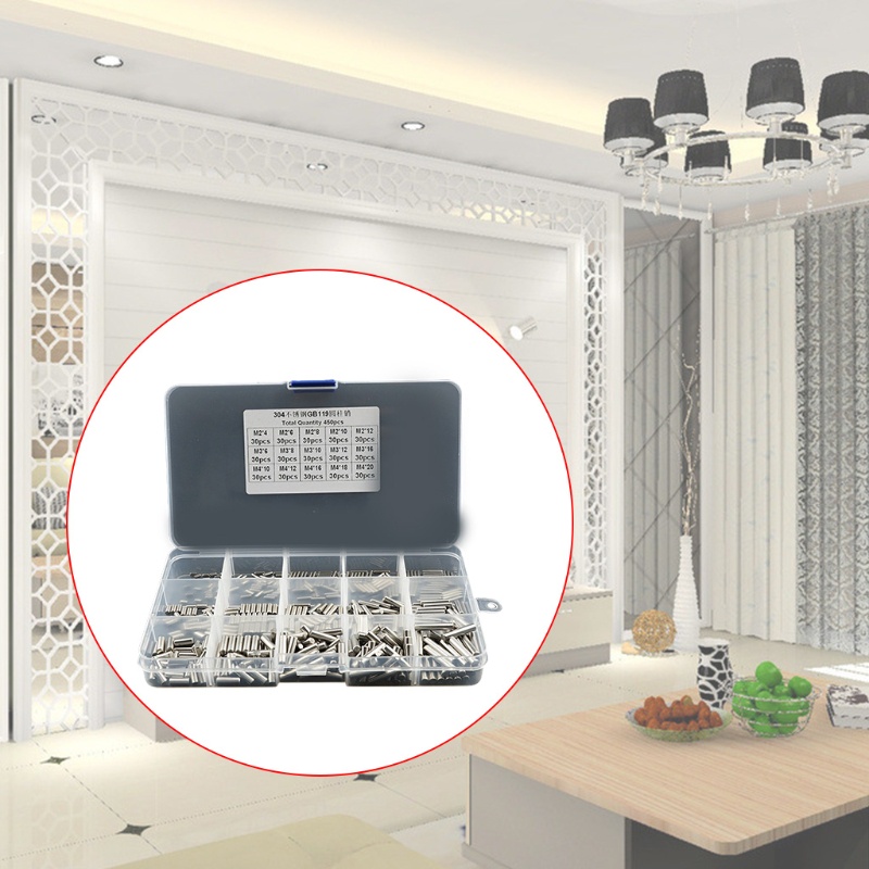 Pcf* 450 ชิ้น Dowel Pins ชั้นวางสแตนเลสสนับสนุนหมุด Pin รวม M2 M3 M4 ...