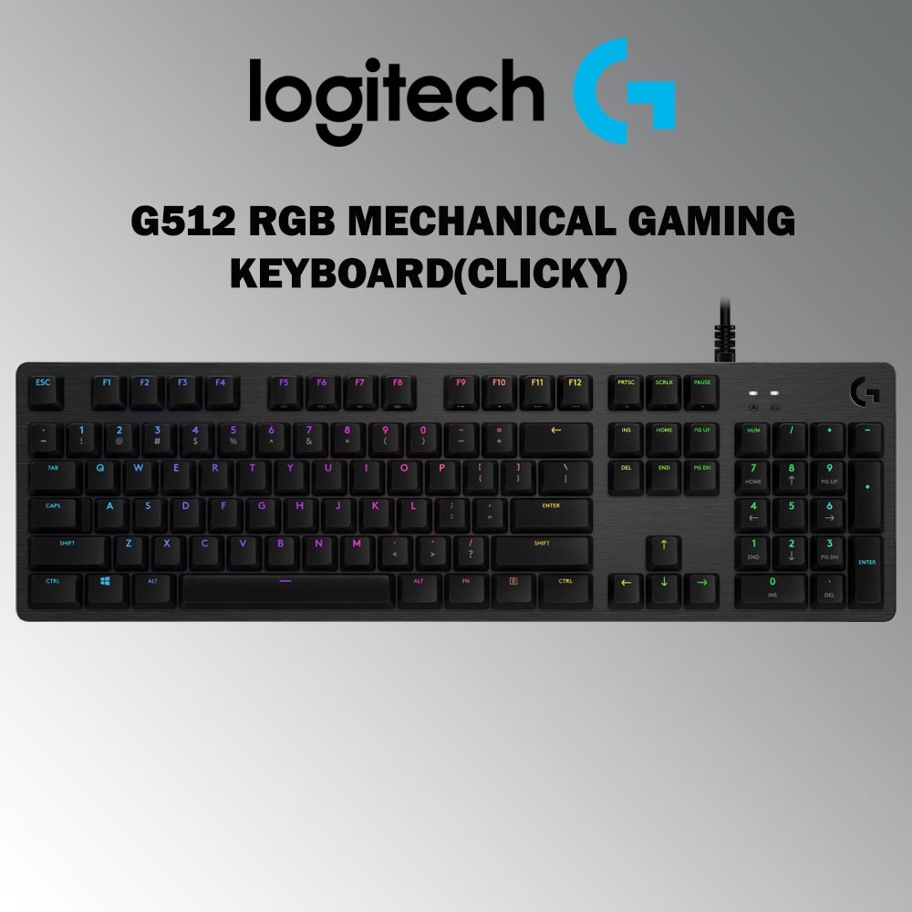 LOGITECH G512 RGB MECHANICAL GAMING KEYBOARD(CLICKY)ประกัน 2ปี | Shopee ...
