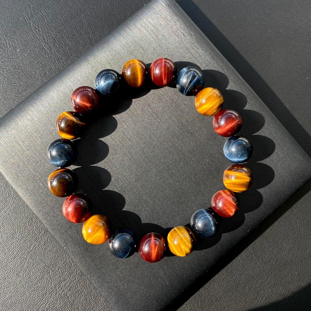 Premium Grade 🌟 กำไลหินแท้สามทหารเสือ (Multi Color Tiger's Eye) 10mm ...
