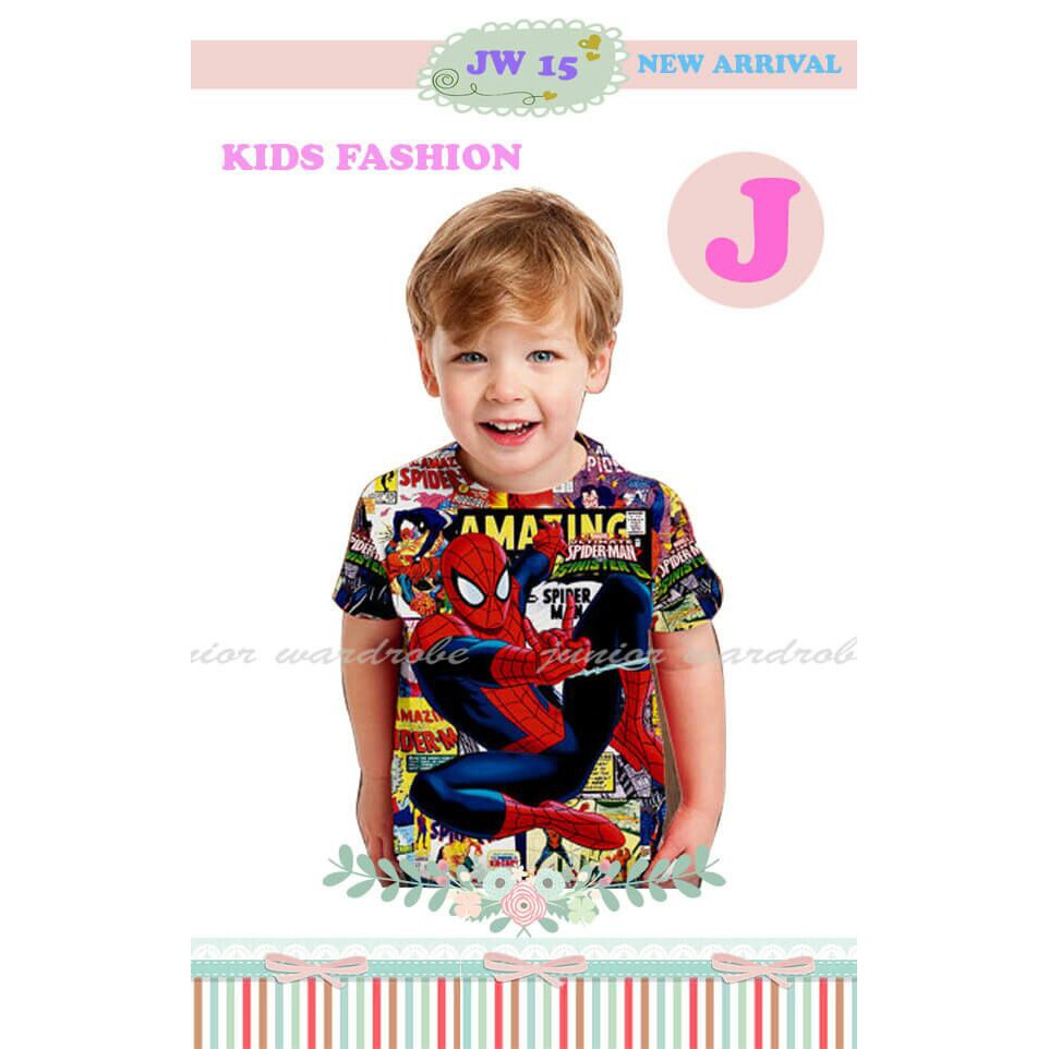 เสื้อผ้าเด็กเสื้อท็อปลาย Spiderman Jw 15j | Shopee Thailand