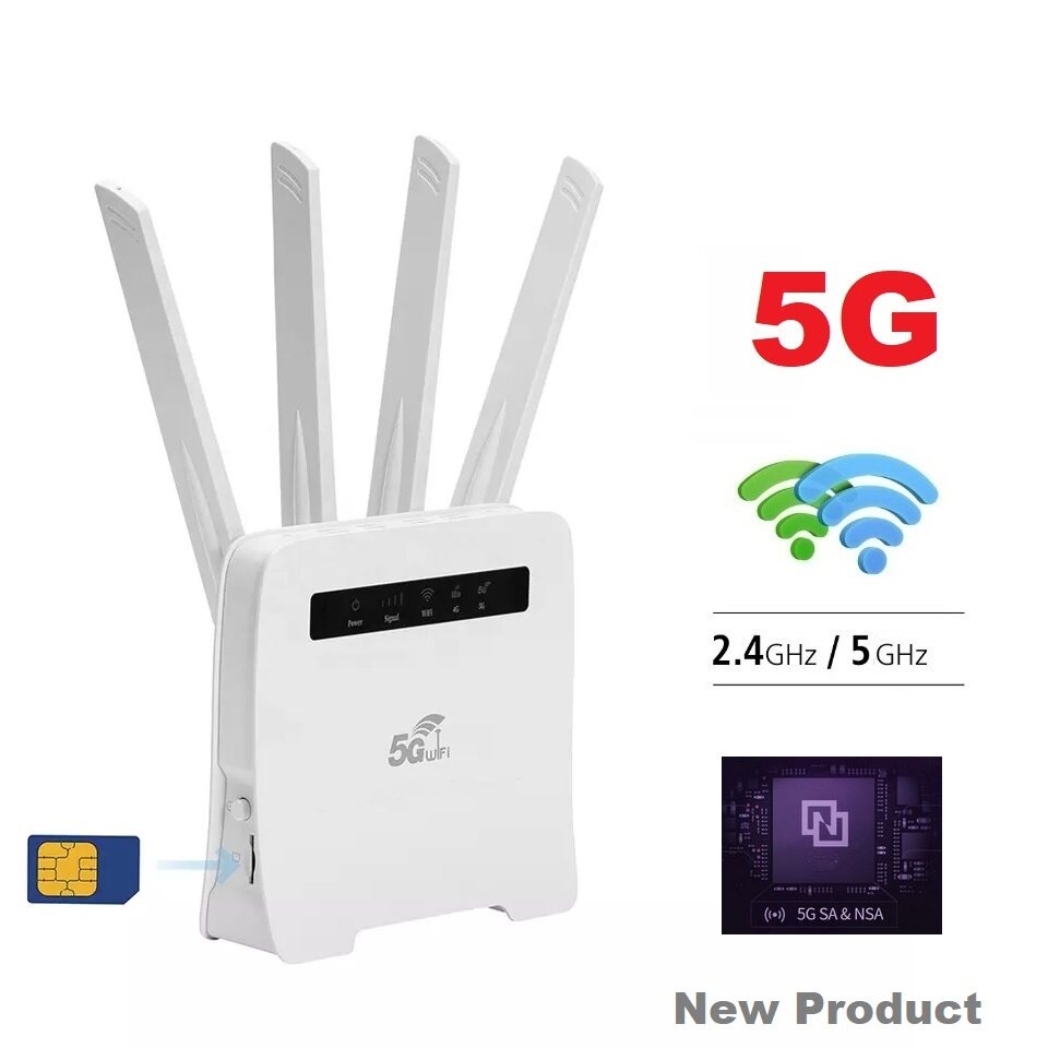 5G Router ใส่ชิม 4 เสา ถอด เปลี่ยน ได้ รองรับ 3CA 5G 4G 3G AIS, DTAC, TRUE ,NT ,5G Fast and ...