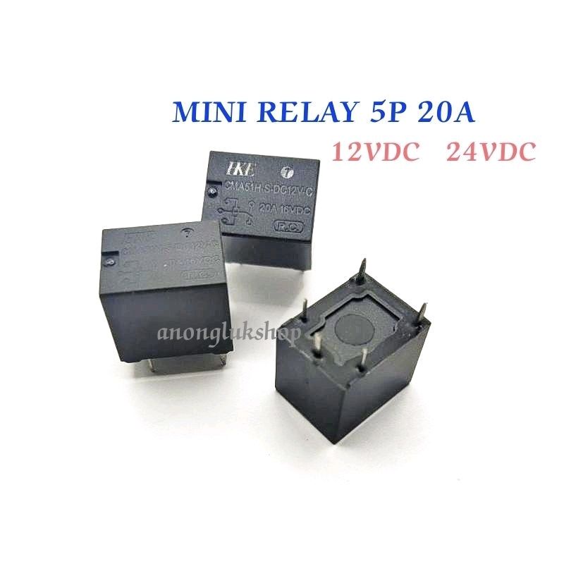 ราคาต่อ 1ตัว 👉👉 รีเลย์ 5ขา (มินิ) Mini RELAY ทนกระแส 20A 250Vac ขนาด ...