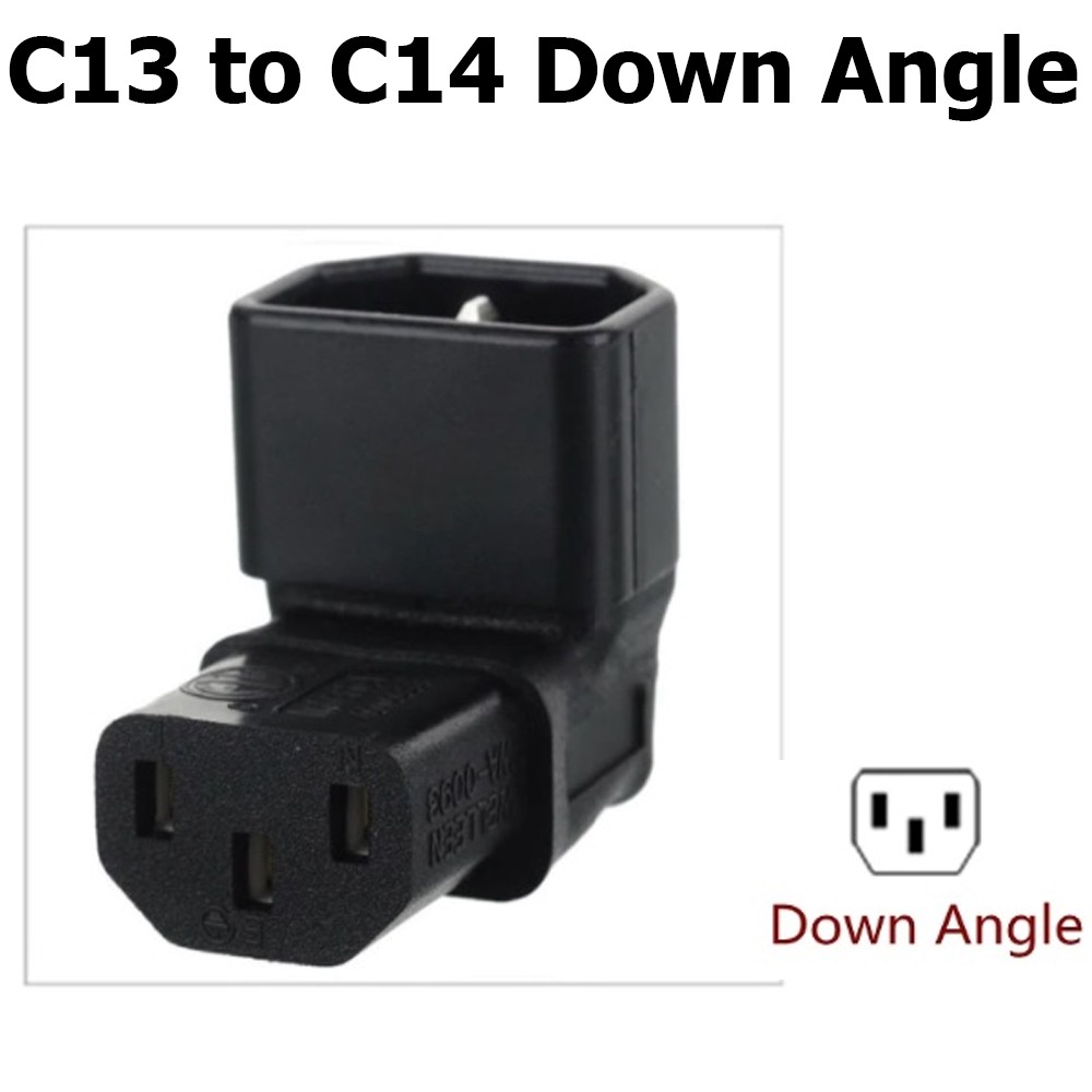 IEC 320 C13 to C14 AC Plug Converter, C14 to C13 Up/Down Angle Power ...