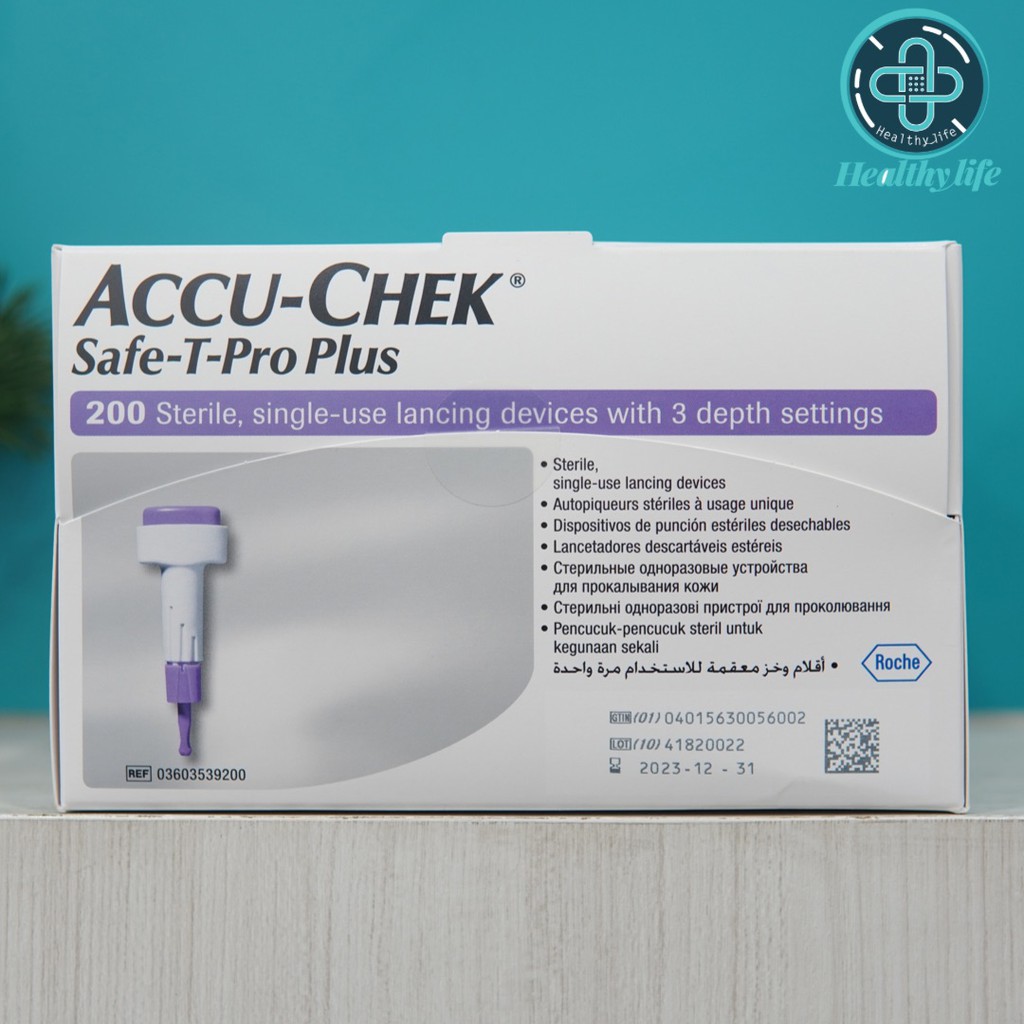 เข็มเจาะน้ำตาล Accu-chek safe t pro plus 1 กล่อง 200 ชิ้น | Shopee Thailand