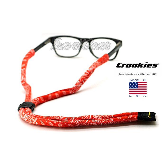 สายคล้องแว่นตา Croakies รุ่น Print Suiters XL Bandana Red | Shopee Thailand