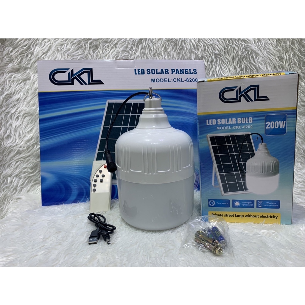 ไฟตุ้ม CKL-8200 แผงโซล่าเซลล์และหลอดไฟ Led หลอดไฟขนาด 200W | Shopee Thailand