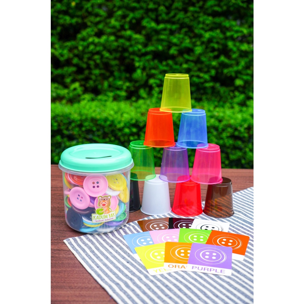 ชุดใหม่‼️ KadumYak Rainbow Cup Set กระดุมยักษ์ พร้อมแก้วแยกสี ครบ 10 สี ...