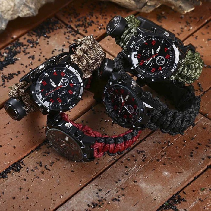 Paracord Watch 5in1 Survival Watch Compass Bracelet Outdoor Camping ...