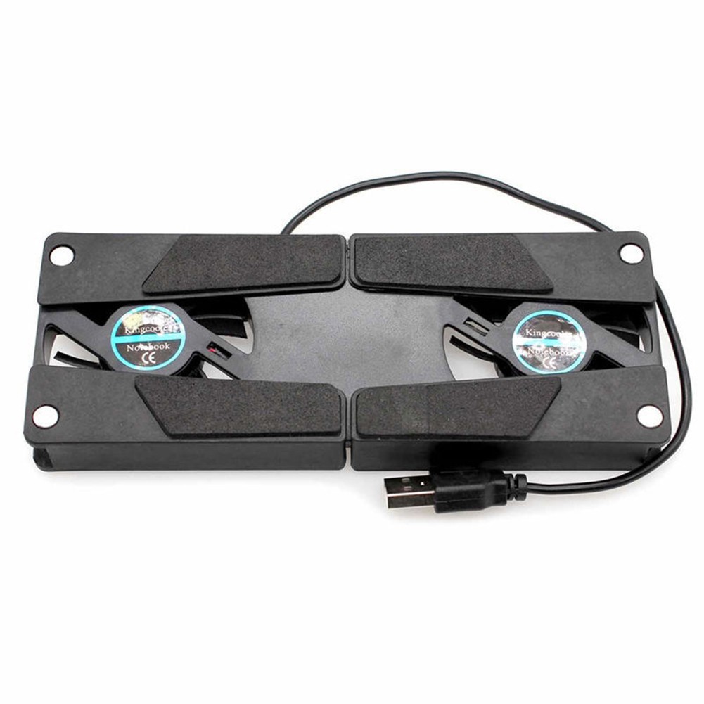 USB Foldable Dual Fan Pad แผ่นระบายความร้อน Cooler Cool Pad สำหรับโน๊ต ...