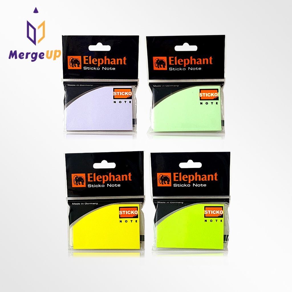 กระดาษโน๊ตกาวในตัว 2X3 ELEPHANT สีพาสเทล , สีนีออน Sticky Note | Shopee ...