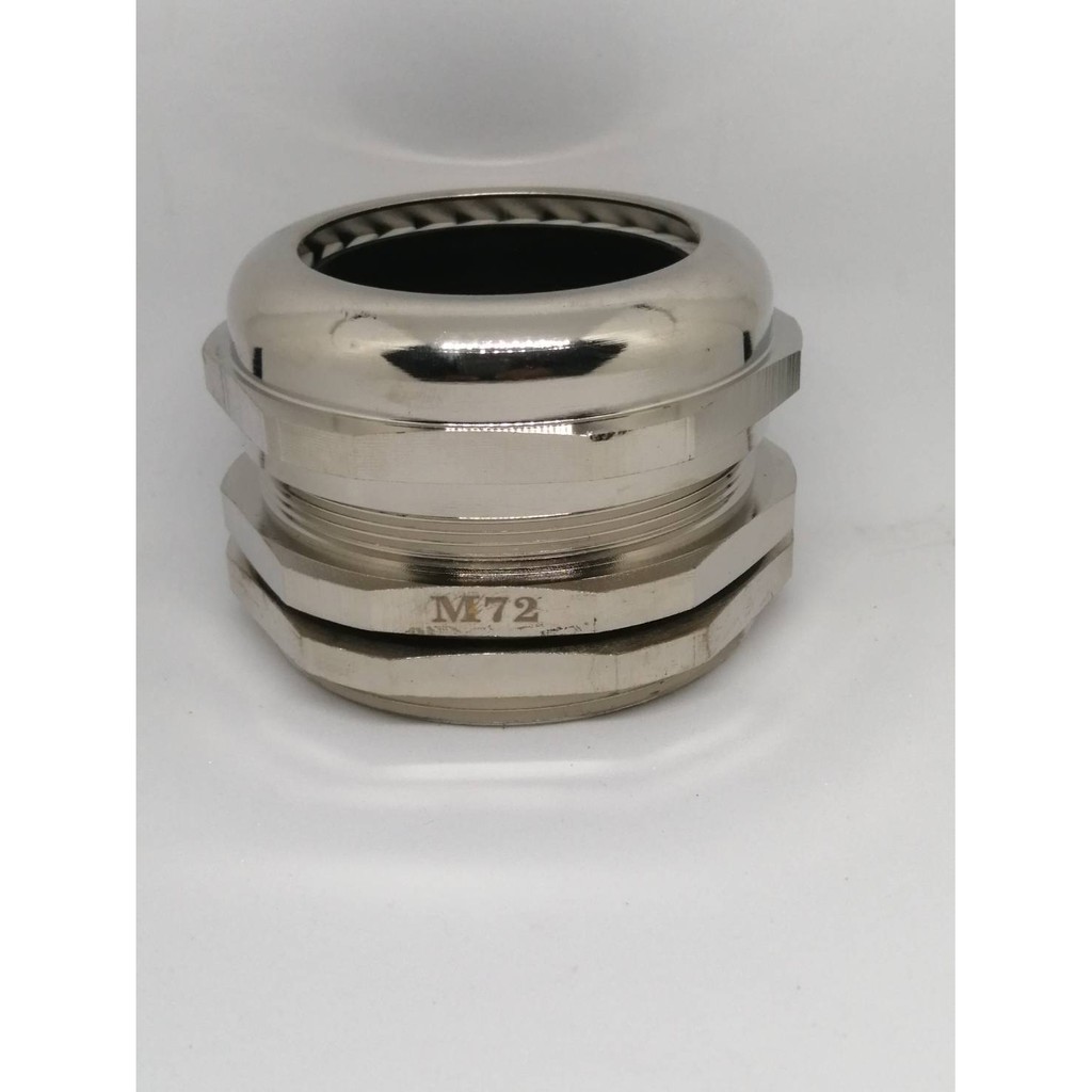 เคเบิ้นแกรนทองเหลืองชุปนิคเกิ้ล (Nickel Brass Cable Gland) เกลียว M72 ...