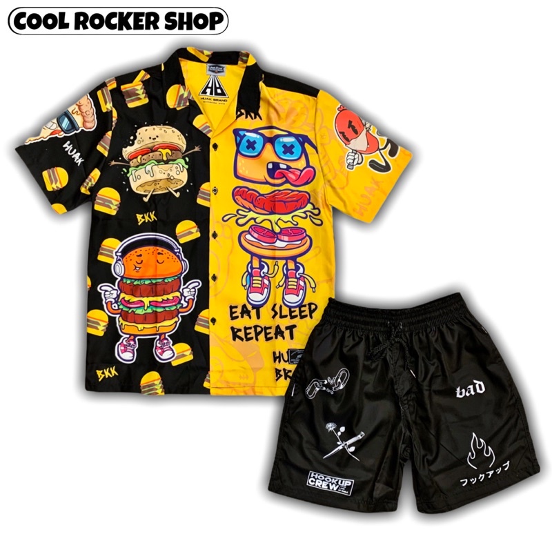 Cool Rocker : Burger ชุดเซ็ตพร้อมส่ง ผ้าคอตตอนทวิลอย่างดี By Huak Brand ...