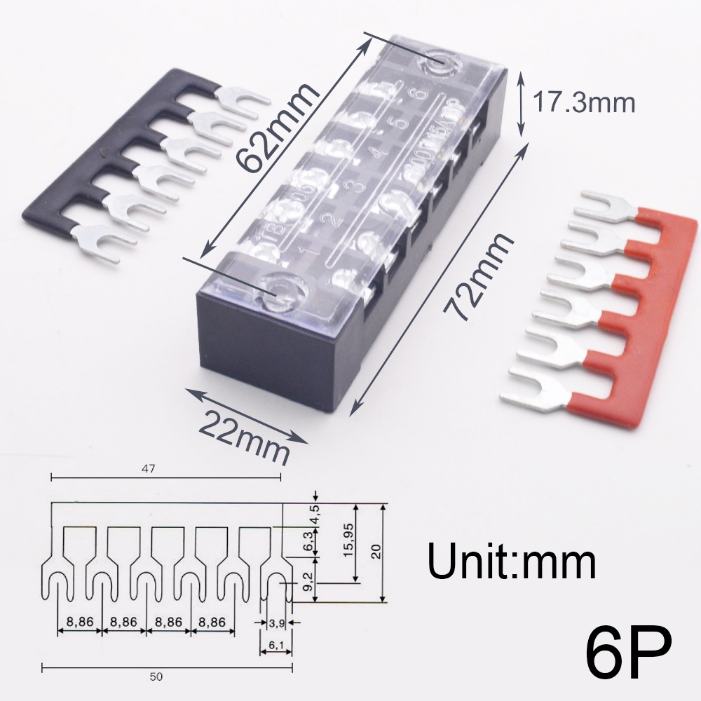 สกรูไฟฟ ้ า Terminal Block Dual แถว Strip คงที ่ สายไฟสายไฟ 600V 15A กล ...