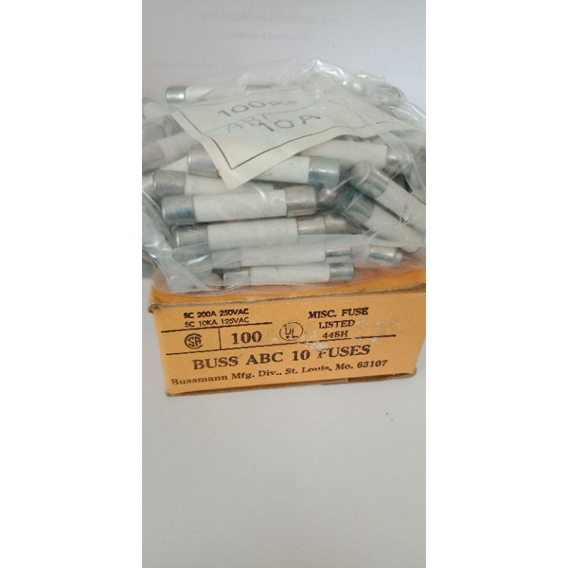 FUSE 10A 250V Bussmann Fuse ABC-10,Fast Acting Ceramic Tube,6.3x32mm(แพ ...