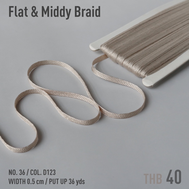 MOMOTARA No. 36 เทปถัก Braid เทปถักแบน Flat & Middy Braid ขนาด 0.5 CM ...