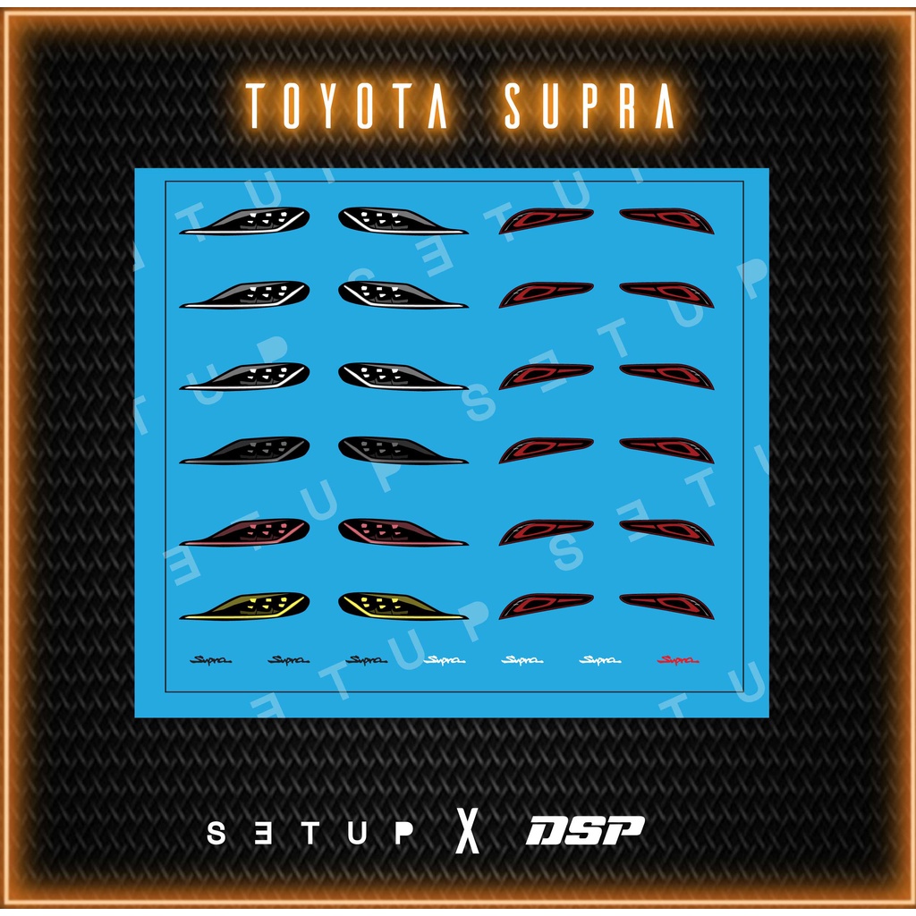 ดีคอล ไฟรถ Supra หมึกรองขาว ติดชิ้นงานได้ทุกสี 1:64 Decal water slide ...
