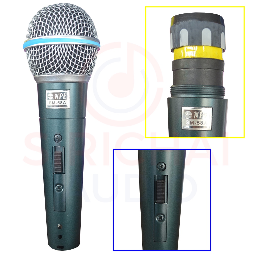 NPE SM58 ไมค์สาย ไมโครโฟนแบบ Dynamic Uni-Directional พร้อมสาย | Shopee Thailand