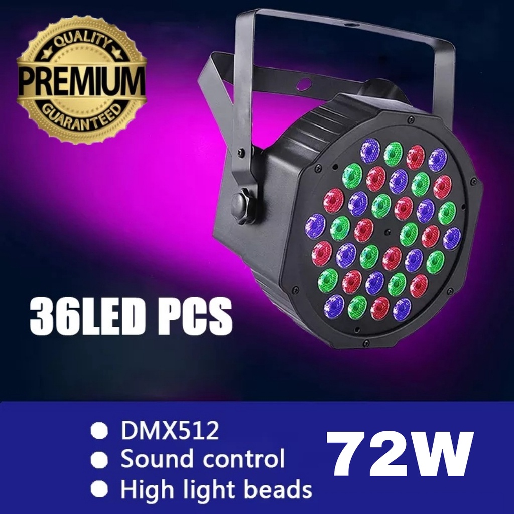 🔥ไฟพาร์ 36 LED RGB 72W⚡หลอด LEDเกรดA ไฟพาร์ ไฟเวที ไฟกระพริบตามเพลง ...
