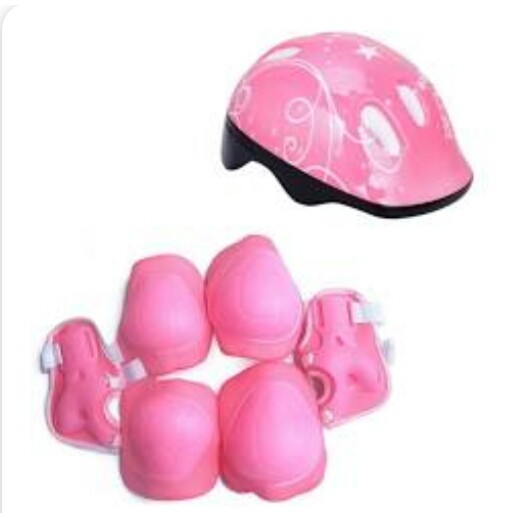 firstbuy_ SALE!!! ชุดอุปกรณ์ป้องกันสนับเข่า+ข้อมือ+ข้อศอก+หมวก นิรภัย ...