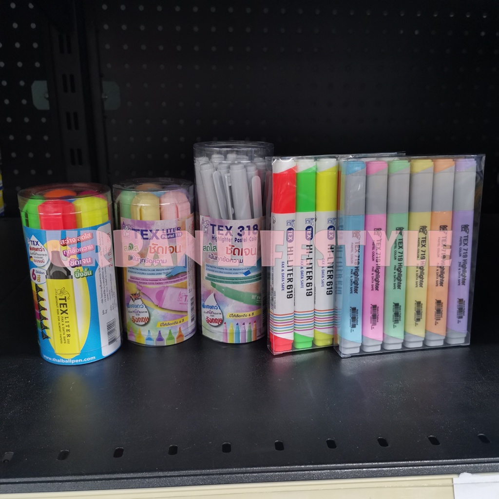 Tex เท็กซ์ ปากกาเน้นข้อความ สีพาสเทล สีสะท้อนแสง รุ่น 118 / 719 / 318 ...