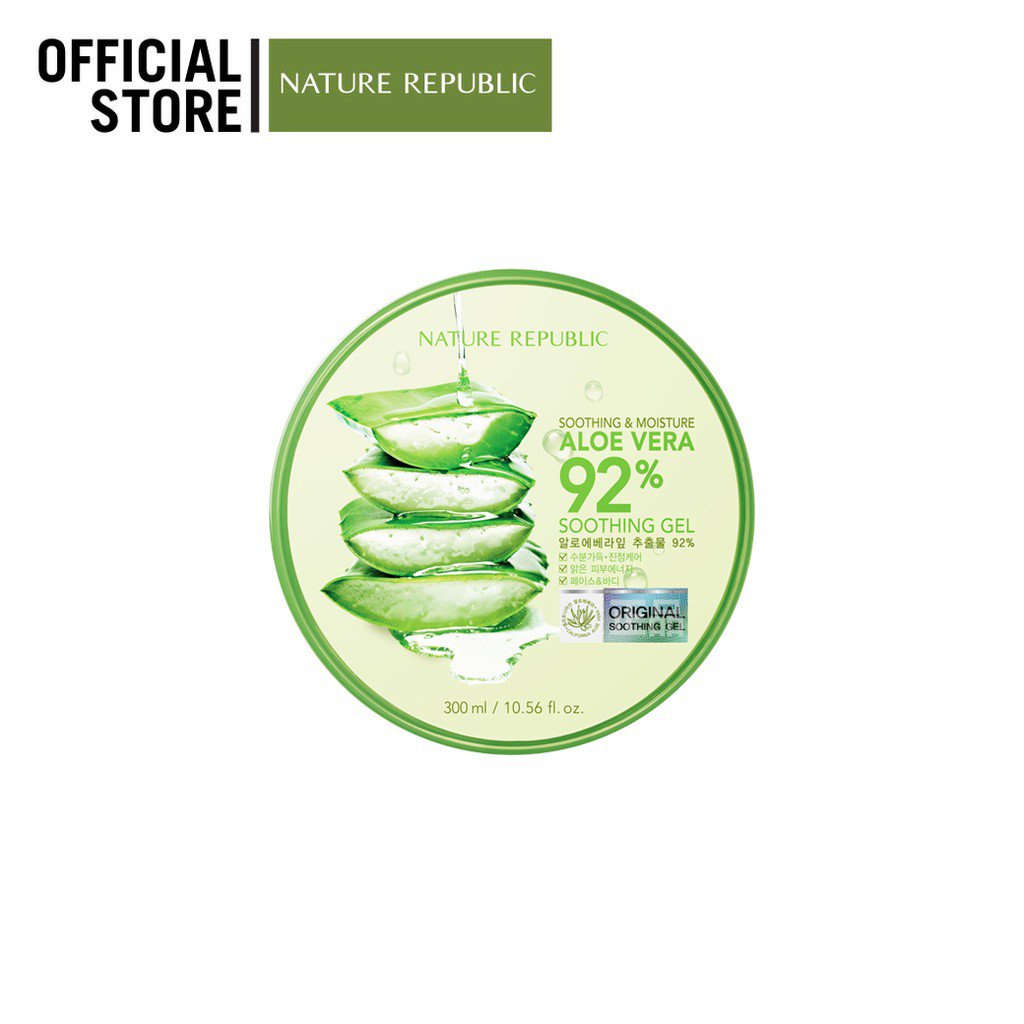 NATURE REPUBLIC SOOTHING & MOISTURE ALOE VERA 92% SOOTHING GEL เจลว่าน ...