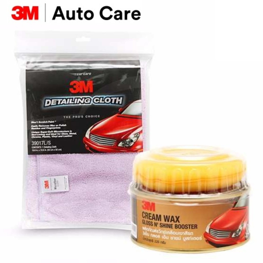 3M CREAM WAX GLOSS N’ SHINE BOOSTER & Microfiber DETAILING CLOTH ...