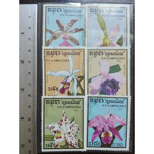 6 แสตมป์สะสม (จัดโปรสินค้าลดราคา ปกติ 69.-) กัมพูชา 1988 แสตมป์เก่า ของ ...