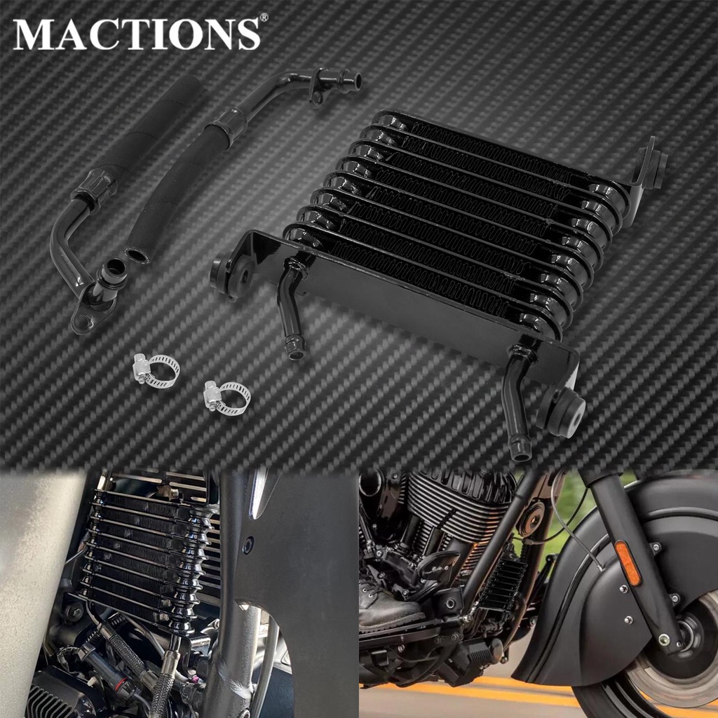 Motorcycle Black Oil Cooling Device Cooler Radiator Aluminum For Indian ...