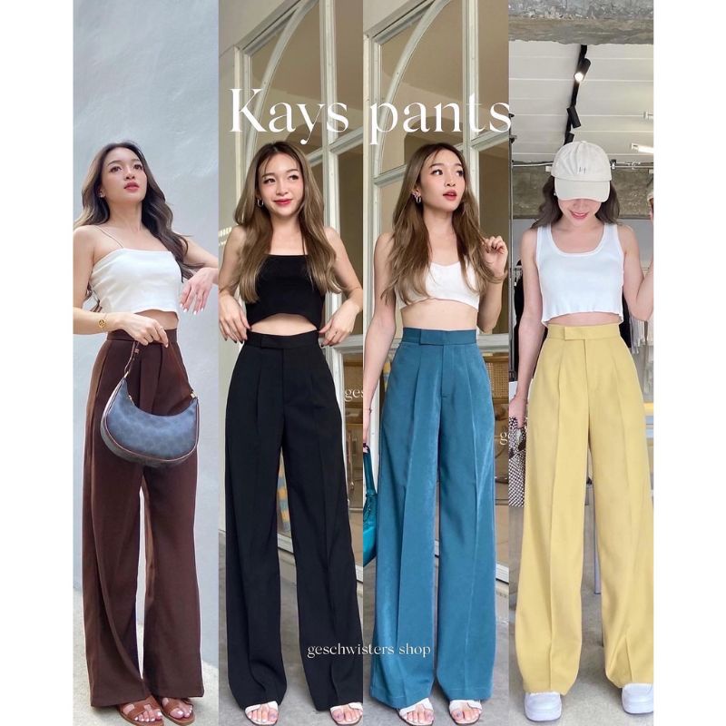 (ส่งต่อ/มือสอง) กางเกง Kay pants จากร้าน Geschwisters (สีเหลือง ...