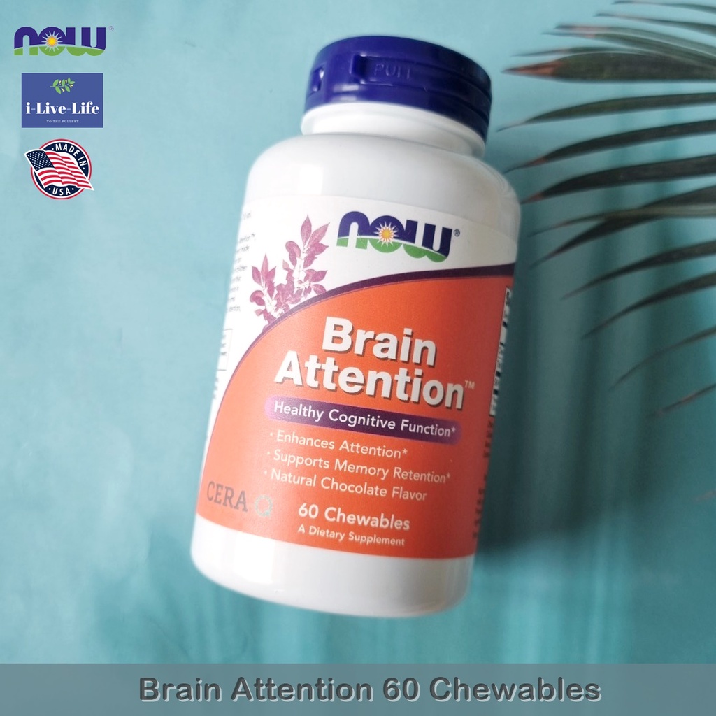 61% Sale!! EXP.08/2025 Brain Attention 60 Chewables - Now Foods ...