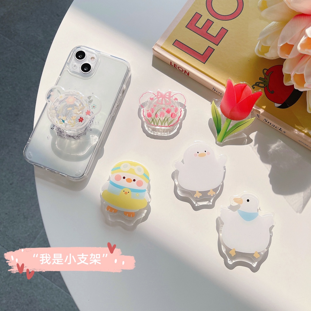 10pcs Acrylic Cartoon Duck Bear Tulip Universal Phone Holder Griptok ...