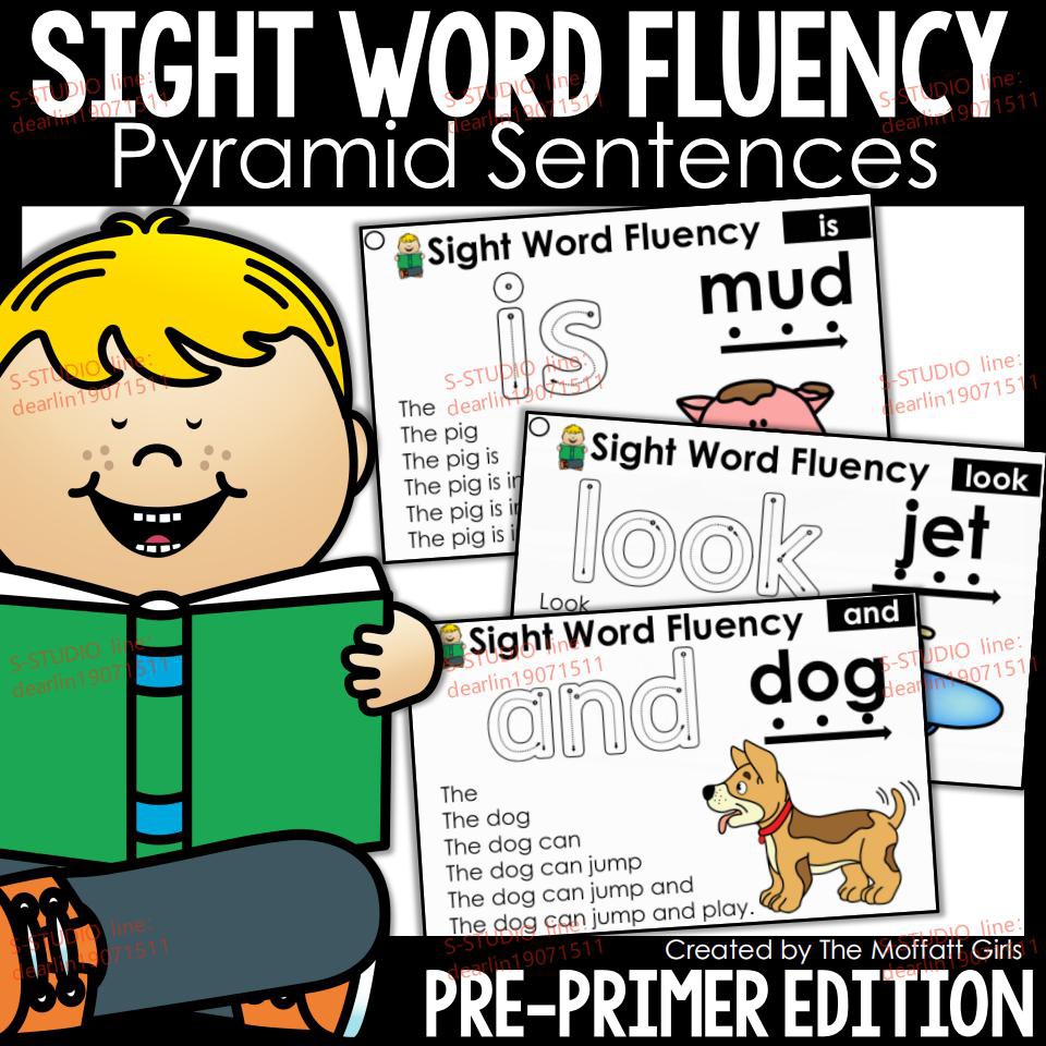 Sight Word Fluency (Pyramid Sentences) Pre-Primer Editionการเรียนภาษา ...
