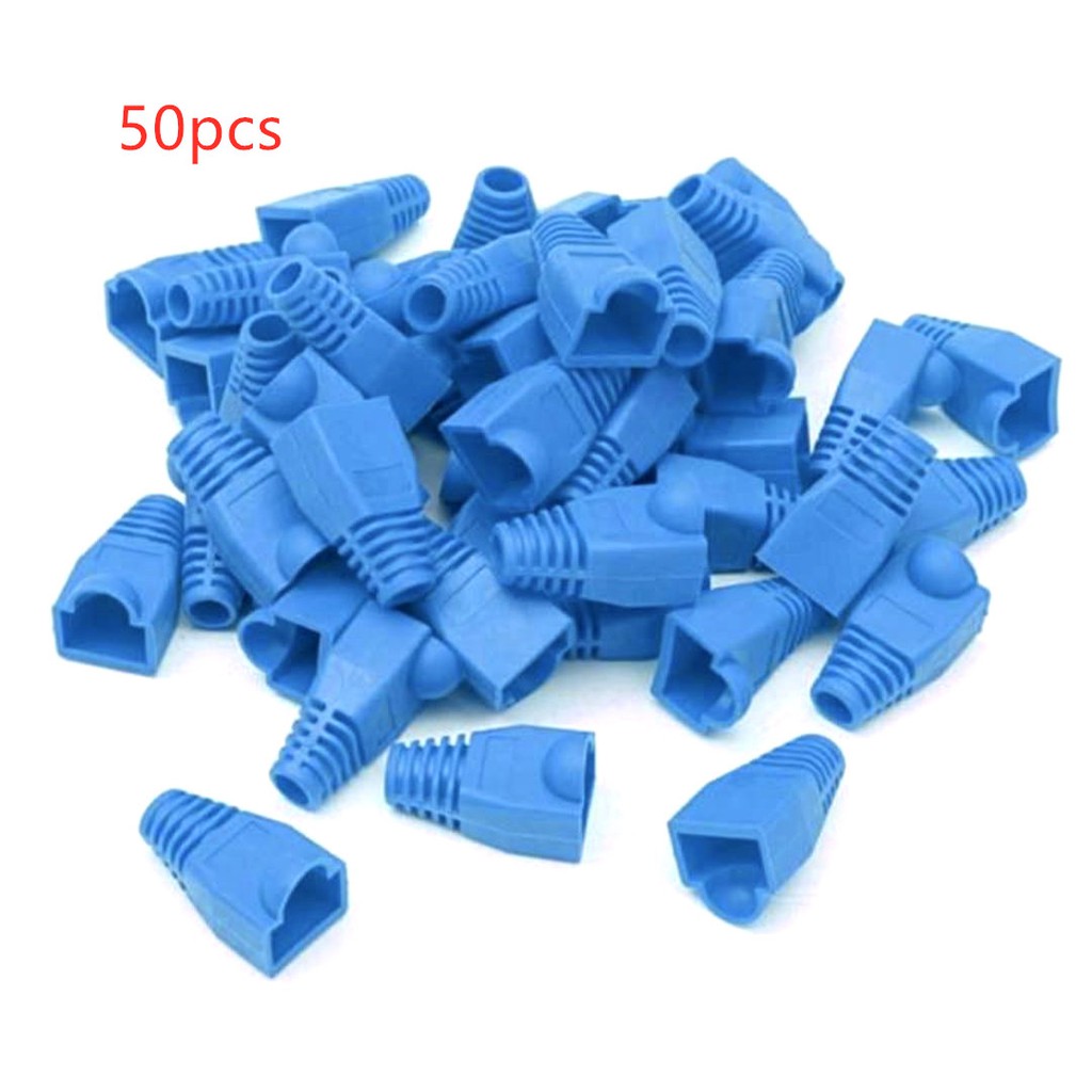 50pcs Modular RJ45 Cat6 Cat5 Network Cable Connector Plug Boot Strain ...