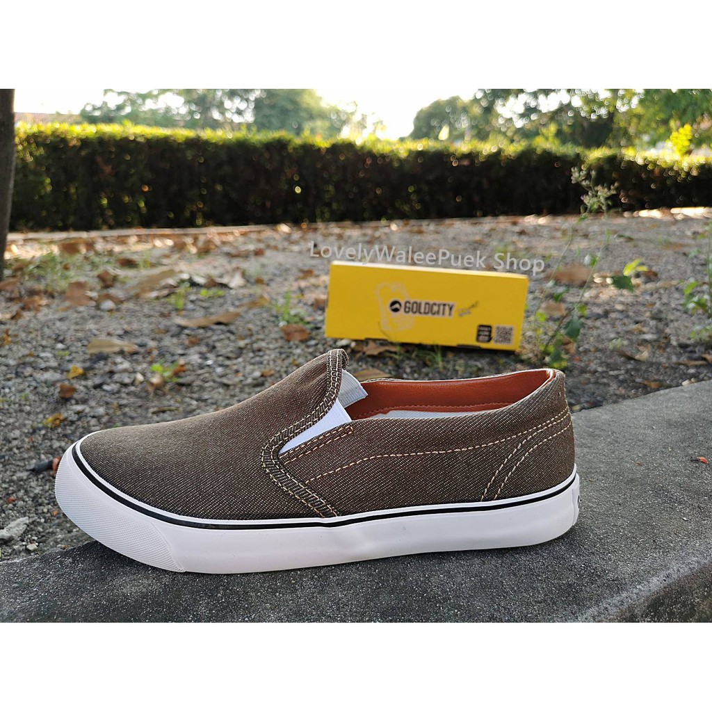 GoldCity รองเท้าผ้าใบแบบสวมผ้ายีนส์ พื้นหนา ใส่ทน มี 3 สีน้ำเงิน-ดำ-เบจ Size 37-45 | Shopee Thailand