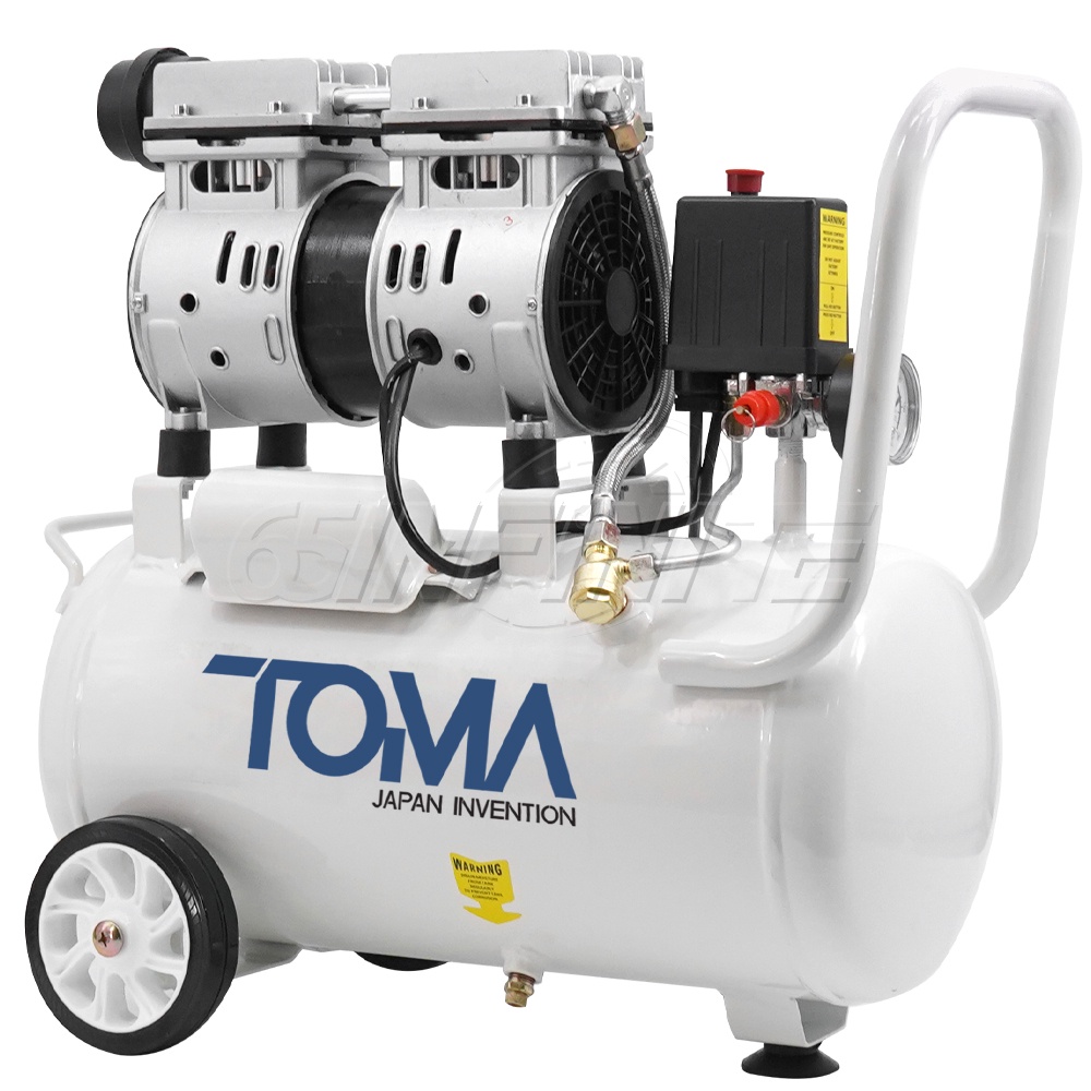 TOMA JAPAN ปั้มลมออยล์ฟรี ปั๊มลม OIL FREE 800W ปั้มลม 30 ลิตร รุ่น TM ...