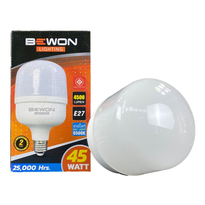 หลอดประหยัดไฟ LED BULB 45W ขั้ว E27 ยี่ห้อ BEWON แสงสีขาว | Shopee Thailand