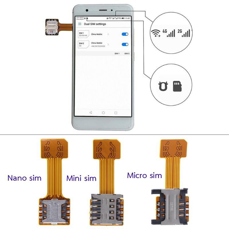 Hybrid Double Dual SIM Card Adapter Converter (ตัวขยายถาดซิมhybrid ...