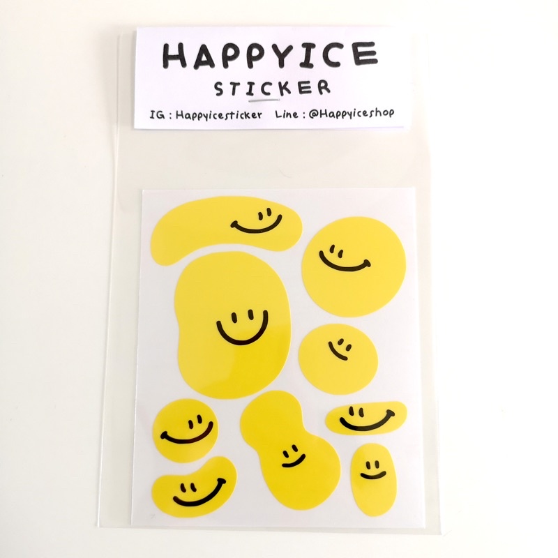 สติ๊กเกอร์ยิ้มเหลือง yellow smile sticker | Shopee Thailand