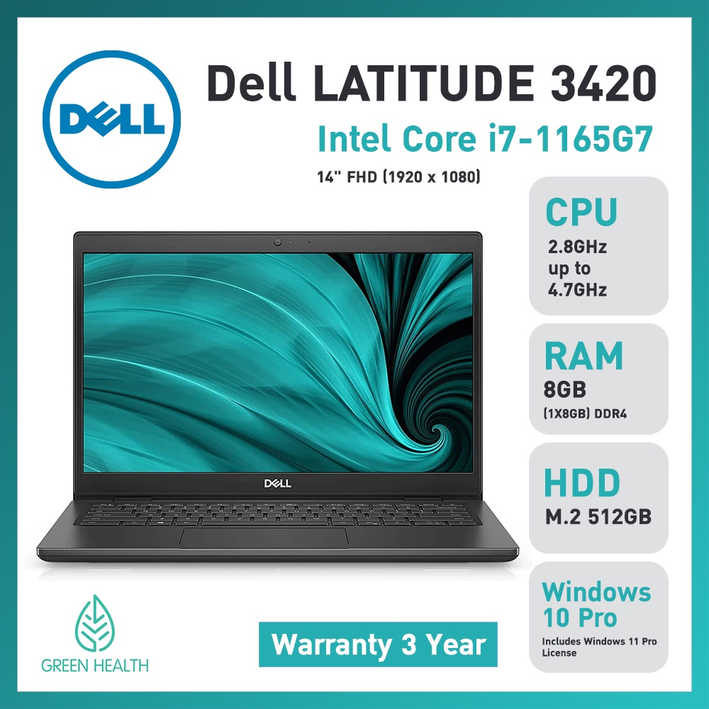 พร้อมส่ง!!! OTEBOOK DELL LATITUDE 3420 11th Generation Intel Core i7-1165G7/8GB/512GB SSD ...