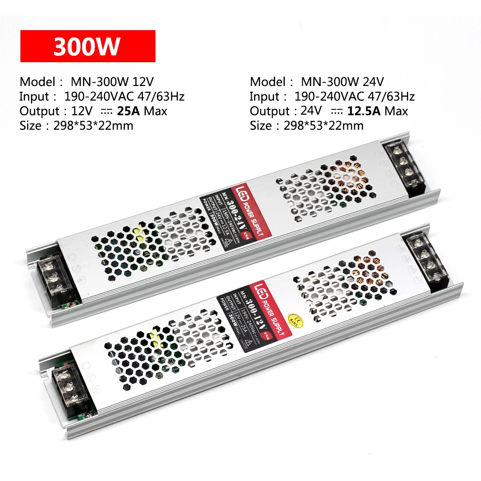 หม้อแปลงพาวเวอร์ซัพพลาย DC12V DC24V LED AC190-240V 60W 100W 150W 200W 300W AC190-240V สําหรับแถบ ...