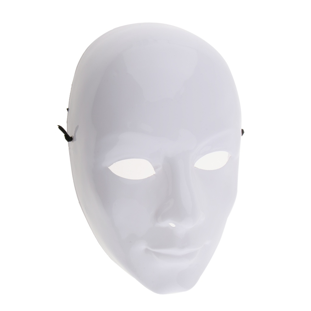 [perfeclan5] Plastic White Blank Full Face Masks DIY Masquerade Dance ...