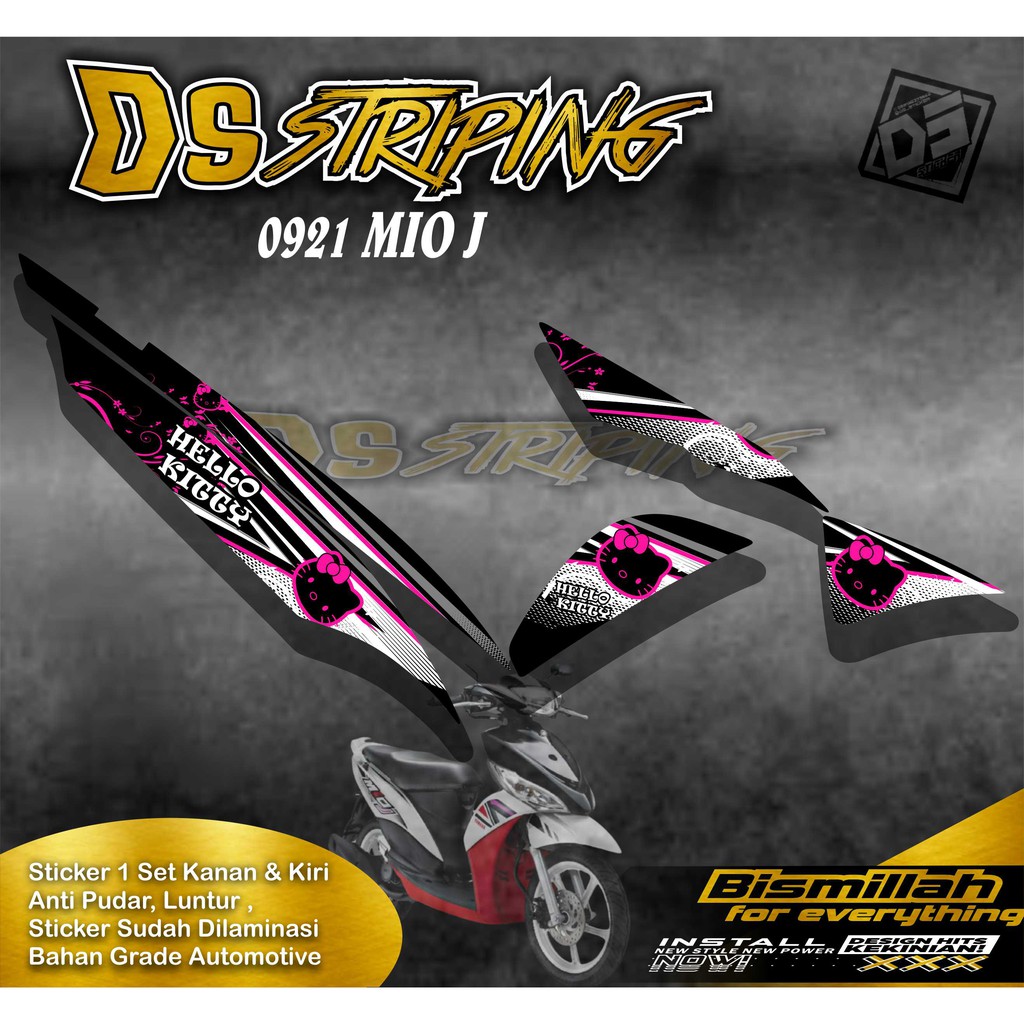 0921 Yamaha Mio J สติ๊กเกอร์ hello Kitty Striping | Shopee Thailand
