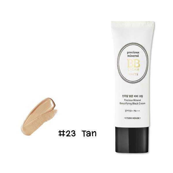 Etude Precious Mineral BB Cream Matte SPF50+/PA+++ 45g #23 Tan สำหรับผิวสีแทน ผิวโทนเข้ม เนื้อ ...