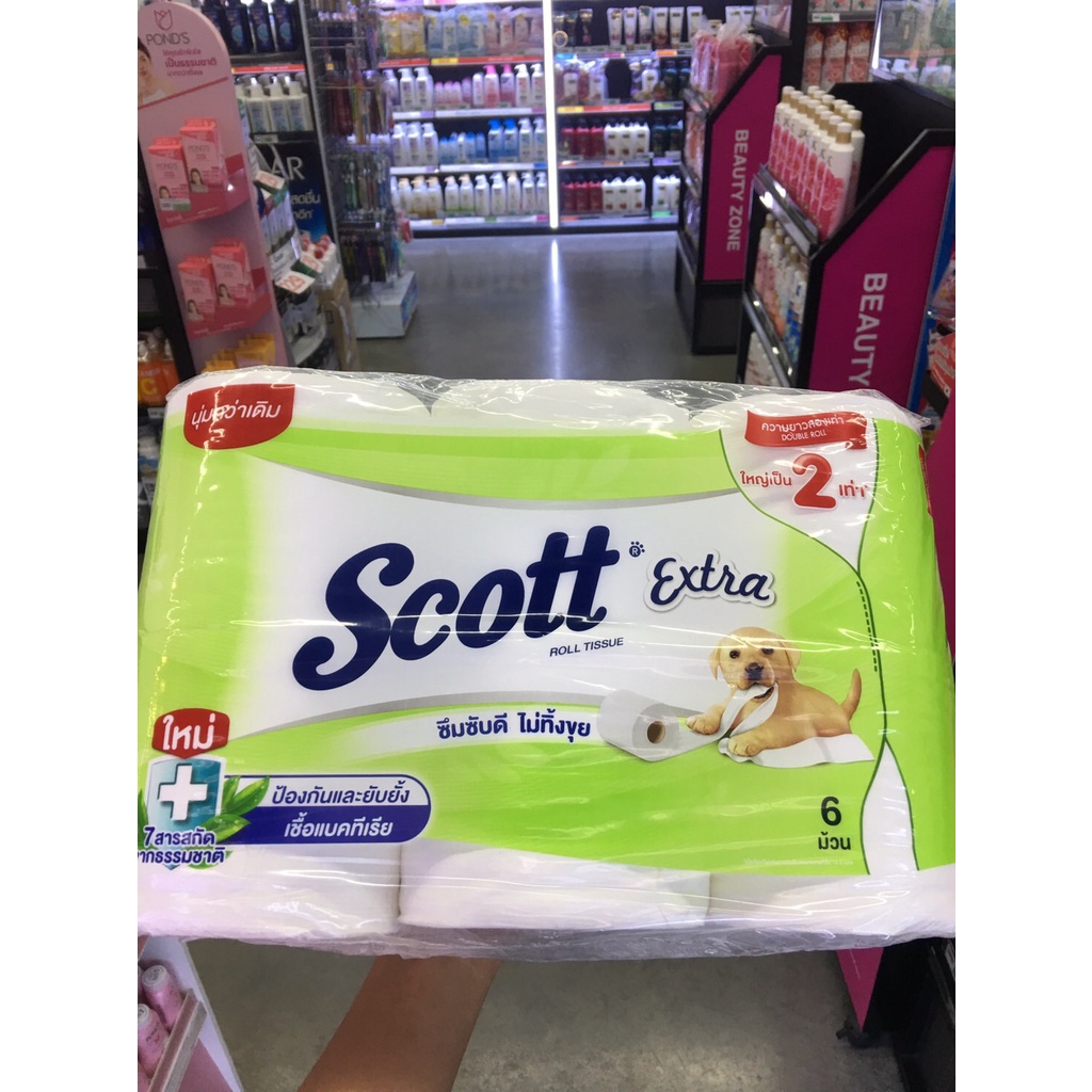 แพ็ค6 สุดคุ้ม! SCOTT EXTRA ROLL TISSUE (ปริมานสุทธิ 6 ม้วน) สก๊อตต์ เอ ...