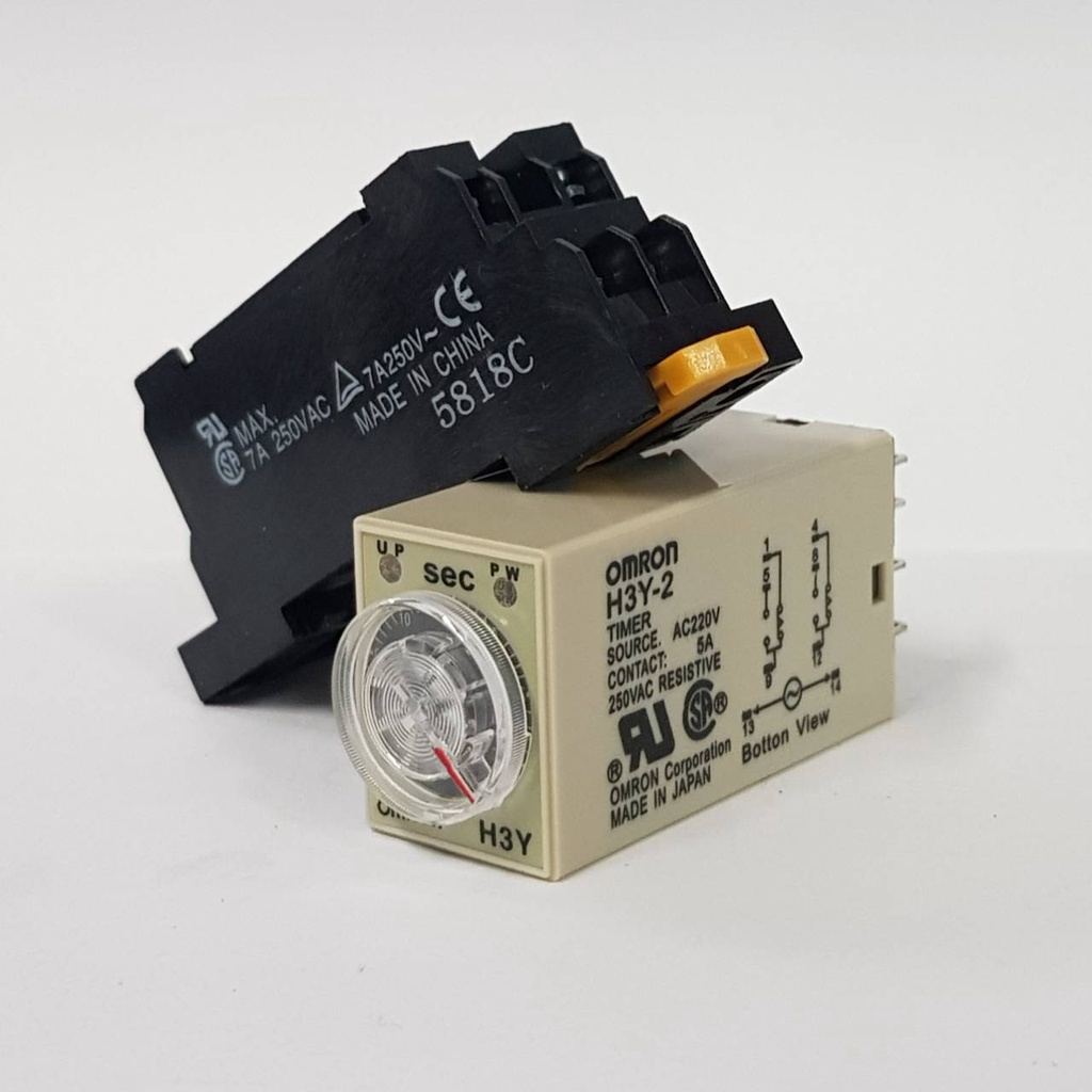 Timer Omron H3Y-2 0-30Sec Coil 220 V + Socket | Shopee Thailand